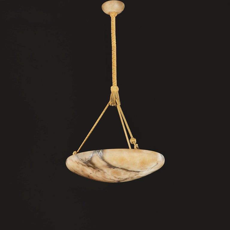 Large 19th Century Alabaster Dish Light at 1stDibs