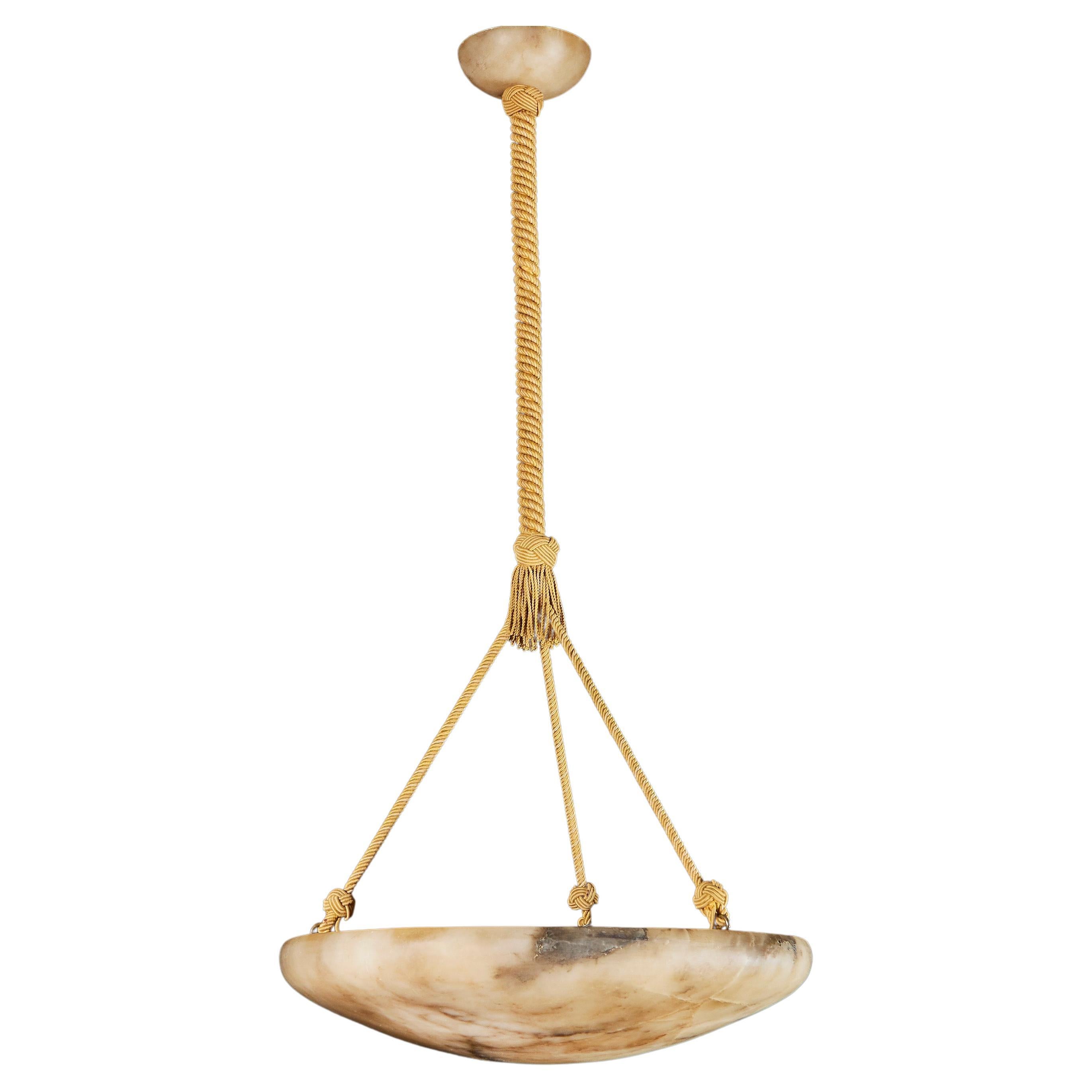 Large 19th Century Alabaster Dish Light at 1stDibs