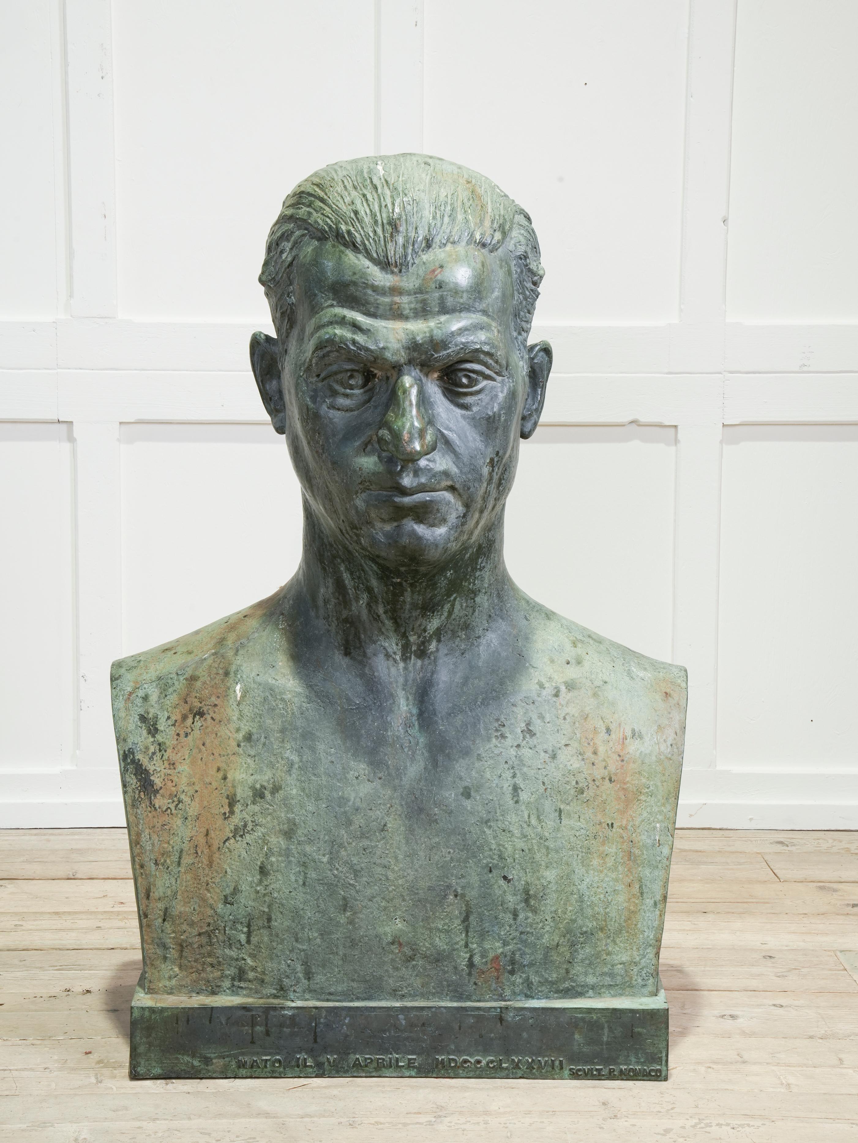 A Large 20th Century Italian Bronze Bust For Sale at 1stDibs