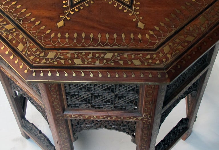Large and Intricately Inlaid Anglo Indian Octagonal Side Table with ...