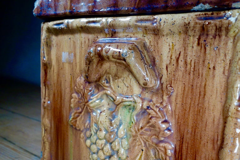 Large Antique 19th Century Scottish Earthenware Majolica Bread Box ...