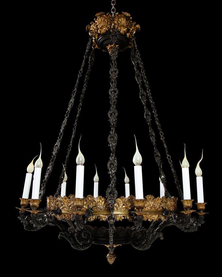 Large Antique French Empire Style Gilt Bronze and Patinated Bronze ...