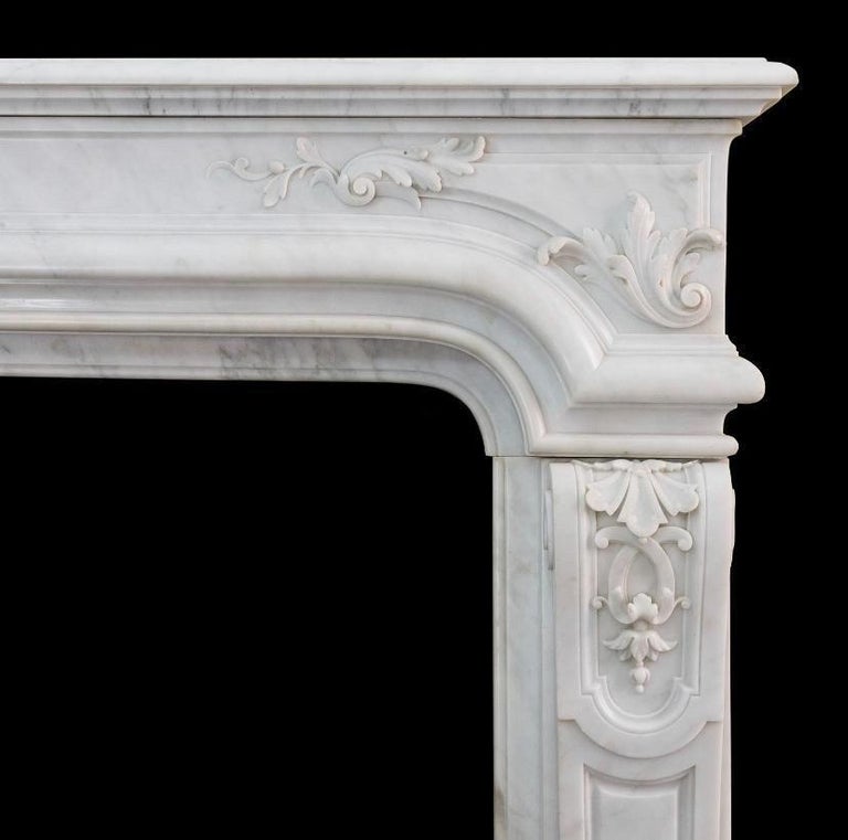 Large Antique French Marble Fireplace Mantel For Sale at 1stDibs