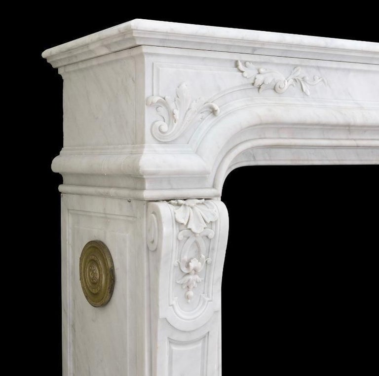 Large Antique French Marble Fireplace Mantel For Sale at 1stDibs