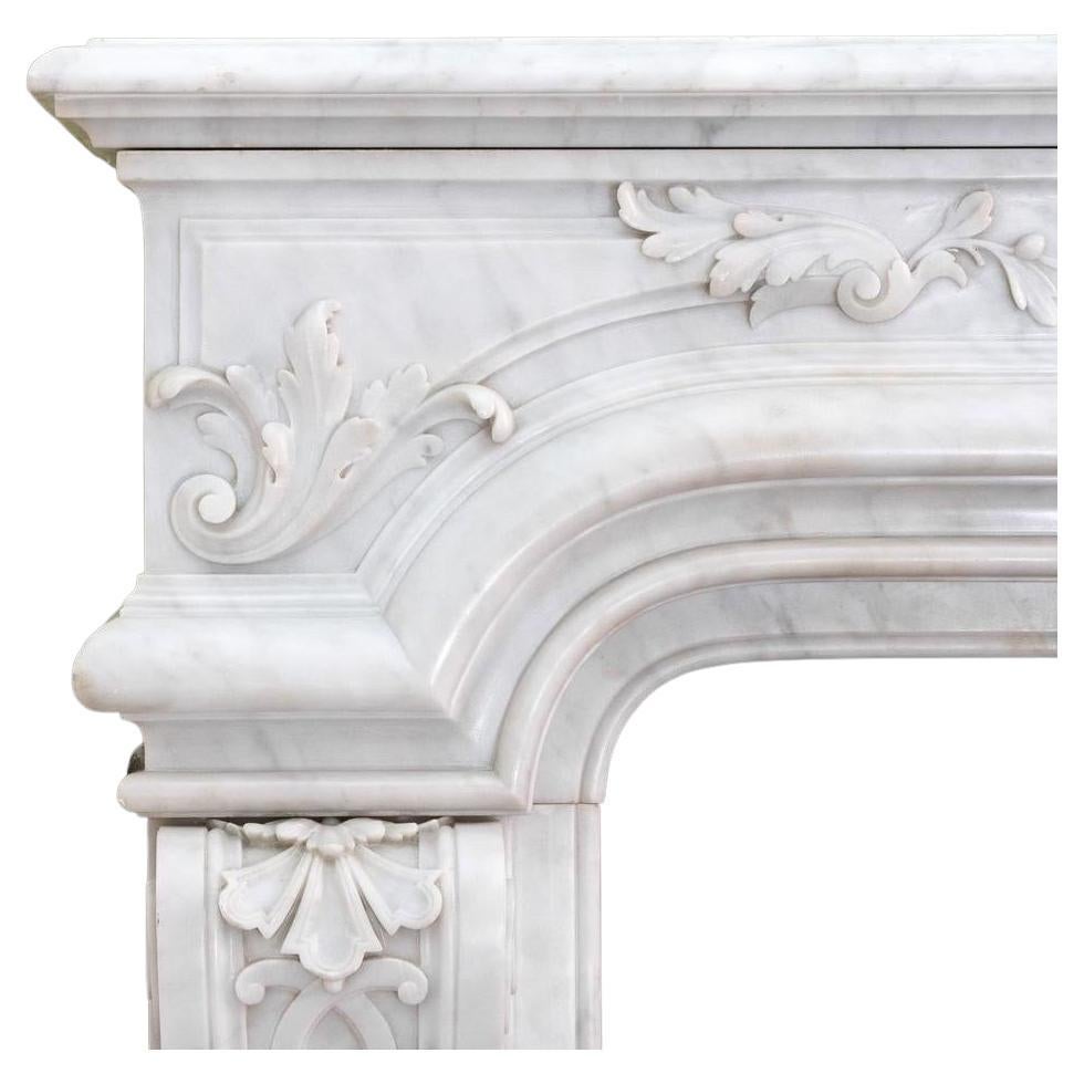 Large Antique French Marble Fireplace Mantel For Sale at 1stDibs