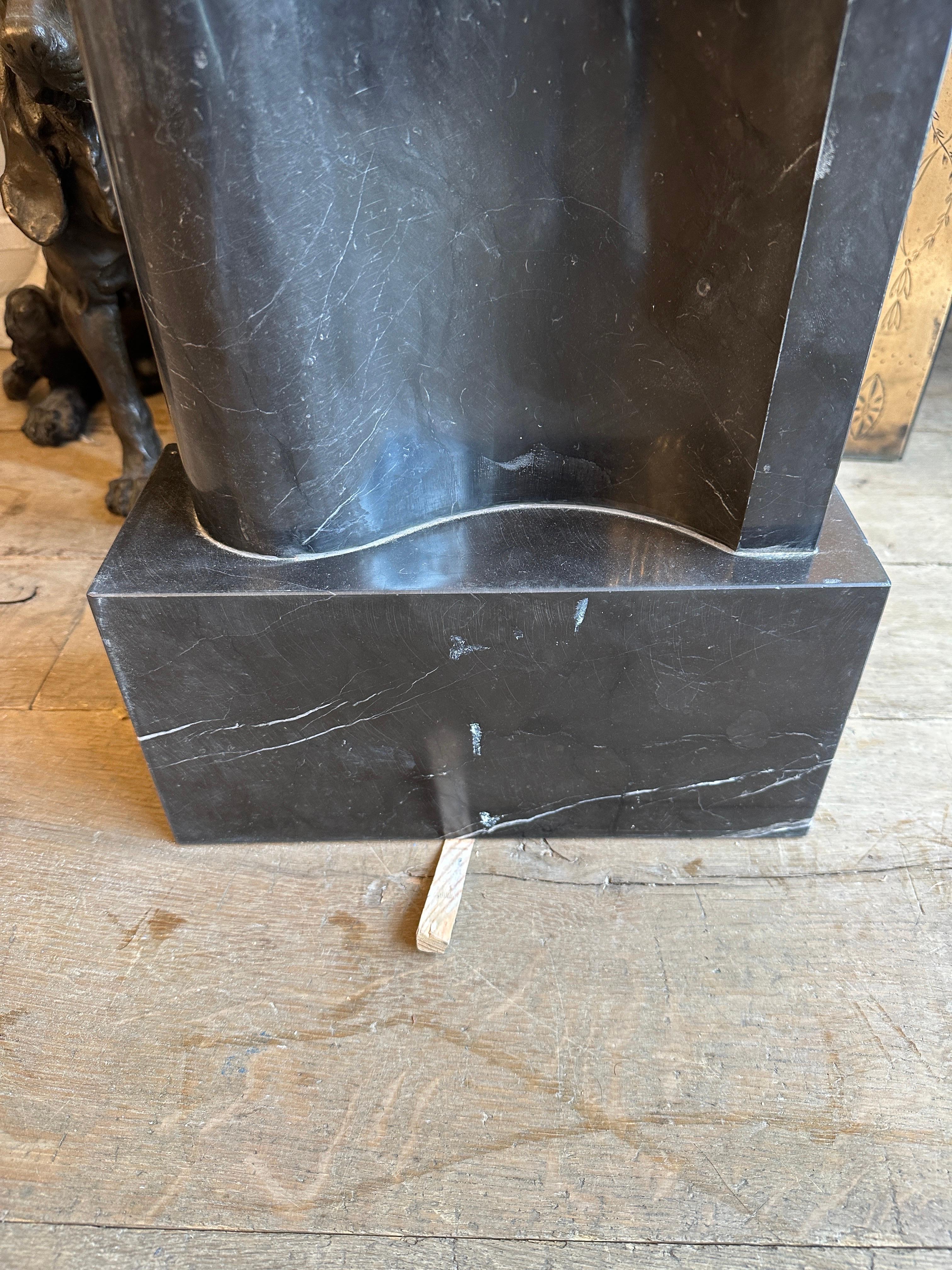A Large Black Marble Bolection Fireplace Mantle For Sale at 1stDibs