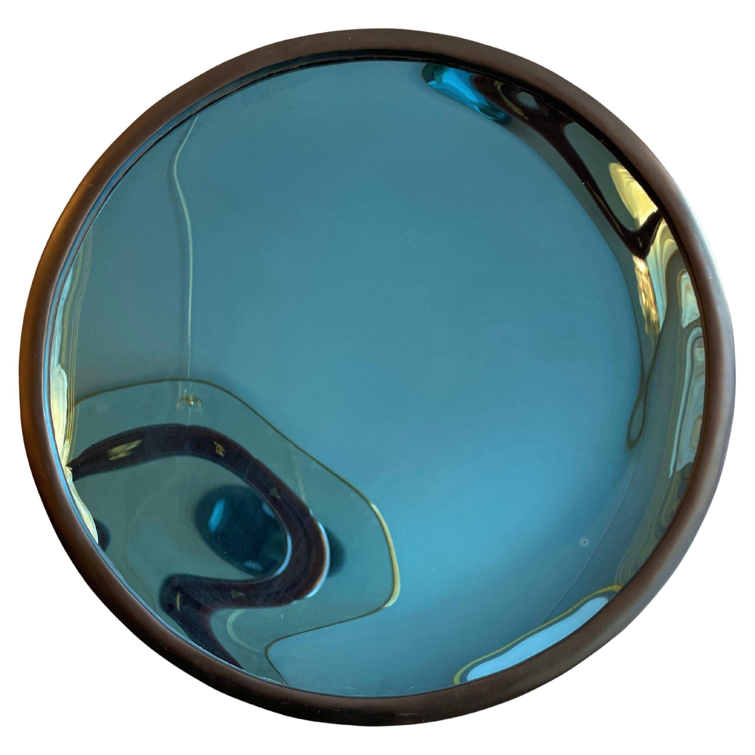 Large Concave Blue Mirror Sculpture For Sale at 1stDibs