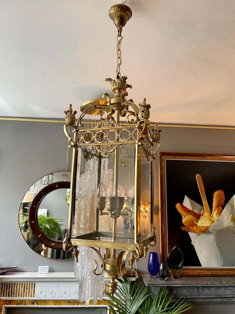 Large Brass Classical Lantern For Sale at 1stDibs