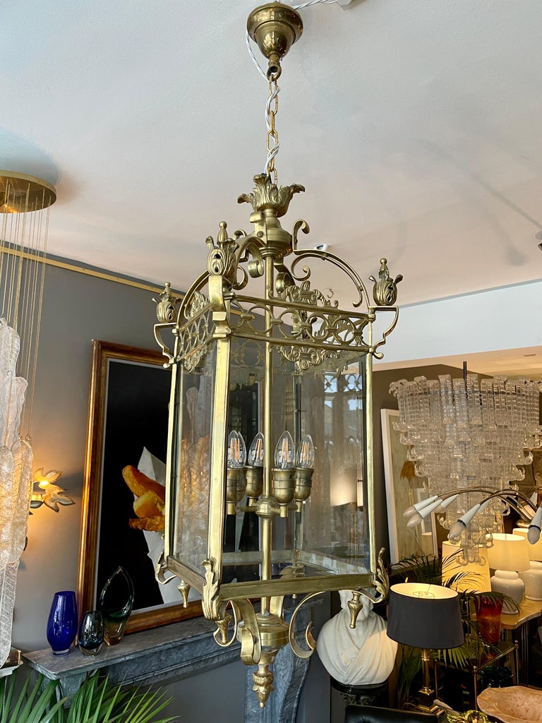 Large Brass Classical Lantern For Sale at 1stDibs