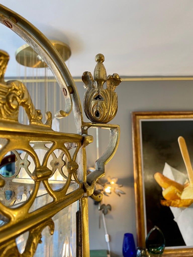 Large Brass Classical Lantern For Sale at 1stDibs