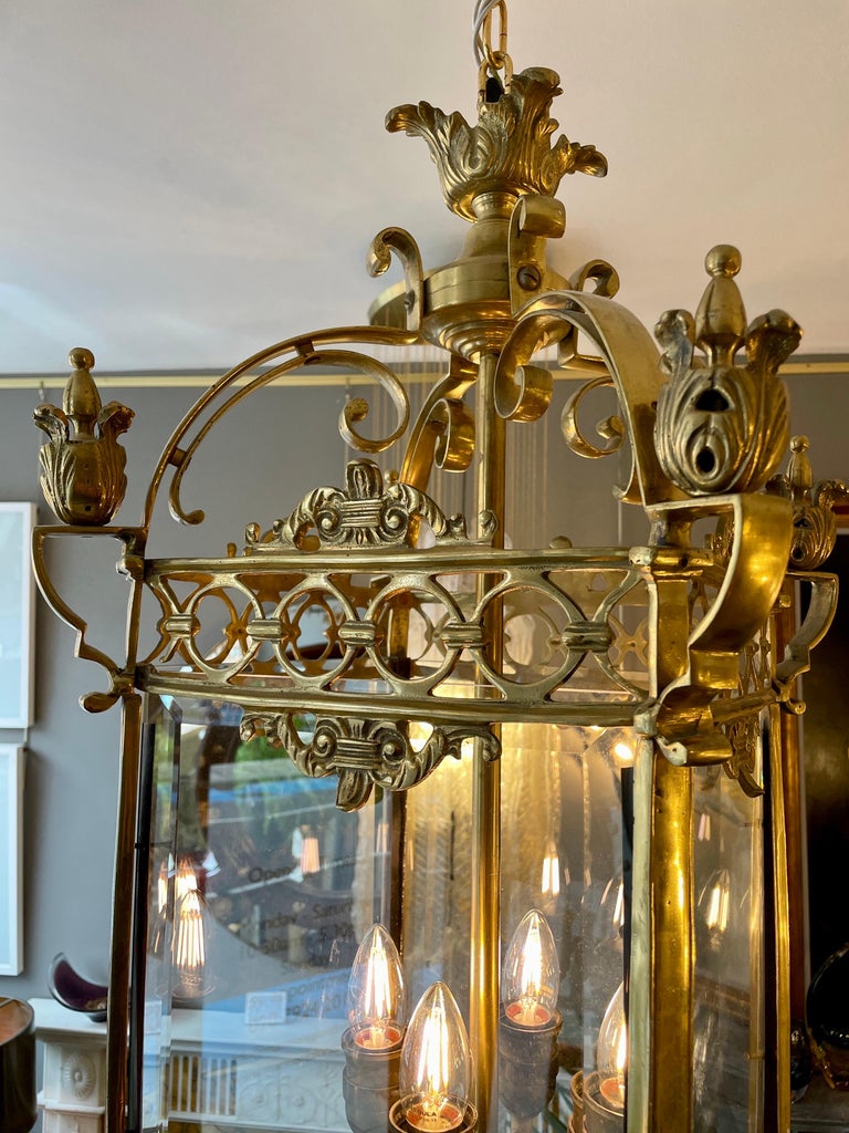 Large Brass Classical Lantern For Sale at 1stDibs