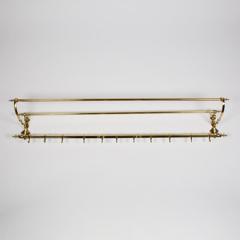 Large Brass Hall Coat and Luggage Rack at 1stDibs