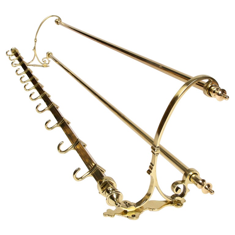 Large Brass Hall Coat and Luggage Rack at 1stDibs