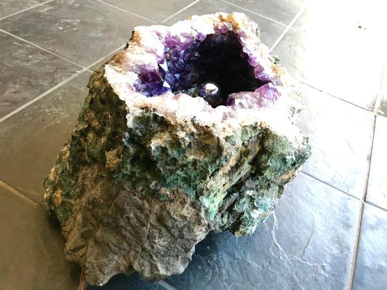Large Brazilian Amethyst Geode with Lights Inside at 1stDibs