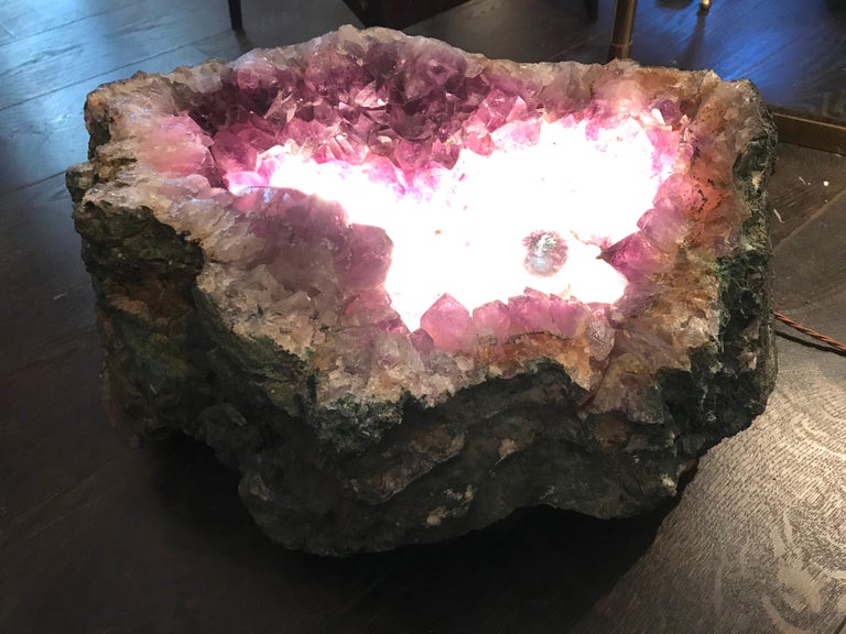 Large Brazilian Amethyst Geode with Lights Inside at 1stDibs
