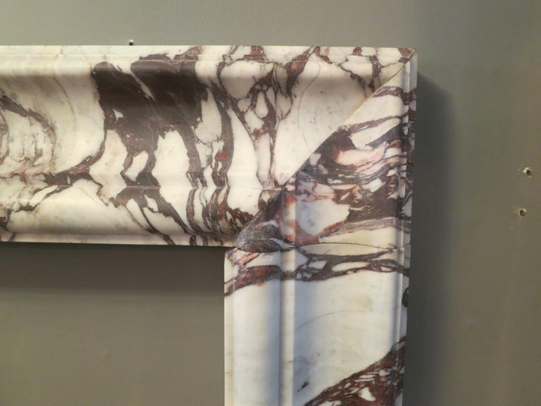 Large Breche Violette Marble Bolection Fireplace Mantel at 1stDibs