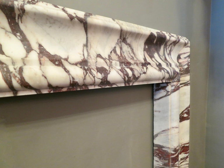 Large Breche Violette Marble Bolection Fireplace Mantel at 1stDibs