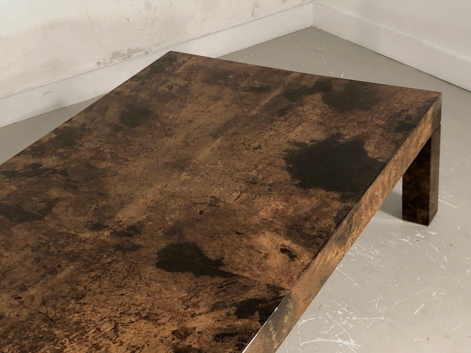 A Large Bronze Patina Lacquered Coffee Table by Aldo Tura, Italy 1970 ...