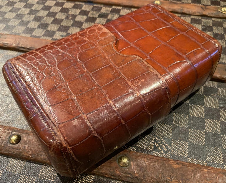 Large Brown Crocodile Skin Travel Cigar Wallet Edwardian, circa 1910 ...