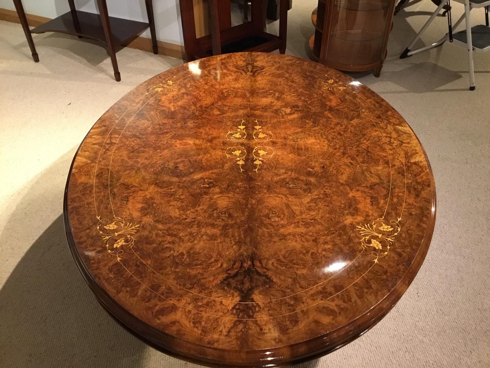 Large Burr Walnut Victorian Period Antique Oval Coffee Table at 1stDibs ...