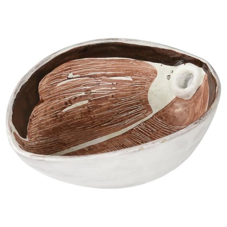 Large Ceramic Fruit Bowl by Mado Jolain, circa 1960 For Sale at 1stDibs