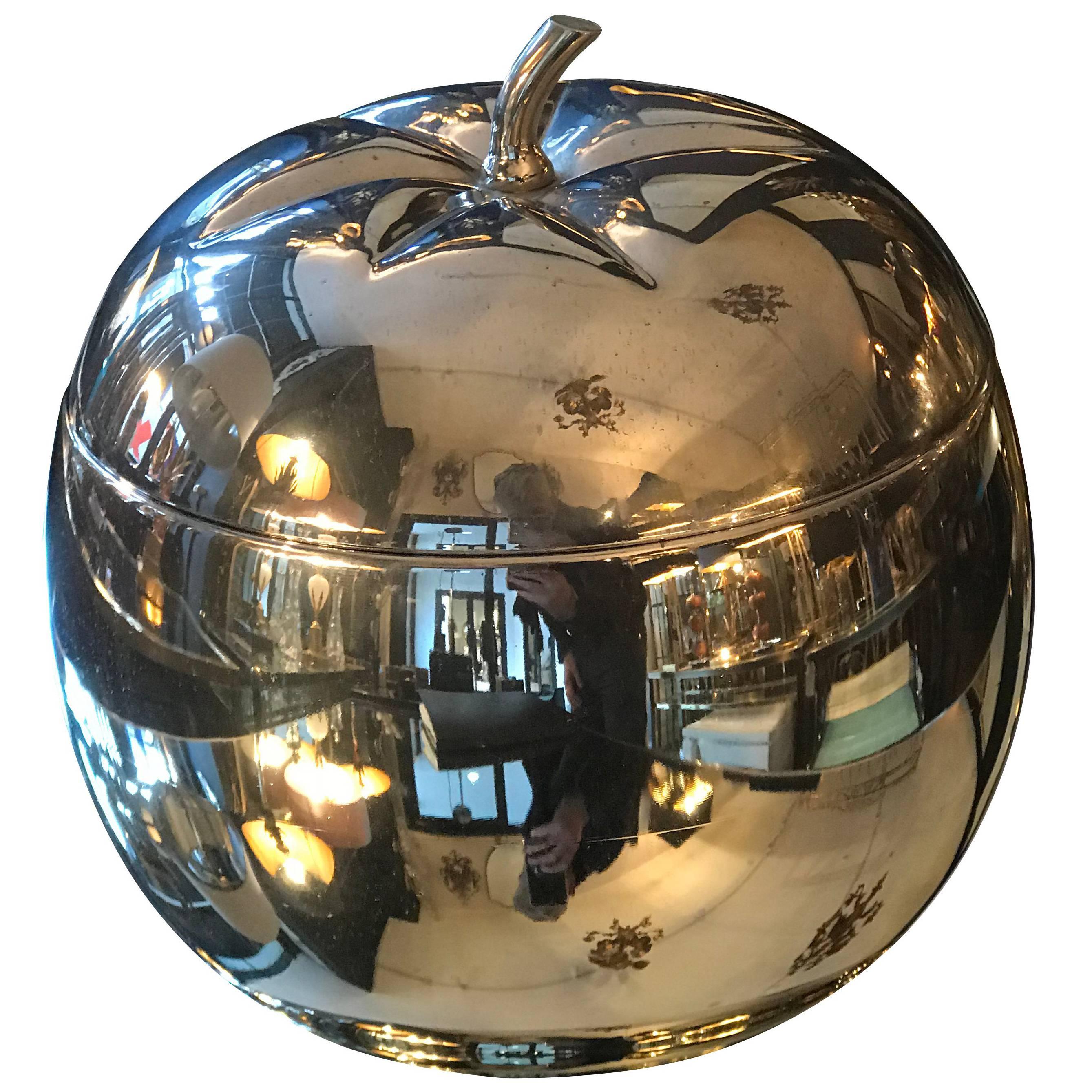 Large Chrome Apple Ice Bucket at 1stDibs