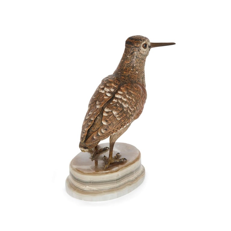 Large Cold Painted Bronze Viennese Model of a Woodcock by Bergman at ...