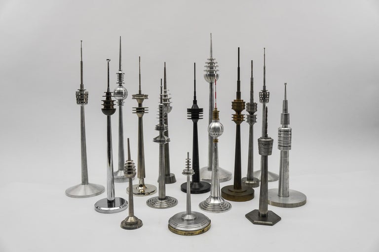 A Large Collection of 16 Different TV-Towers made in Metal, Steel and ...