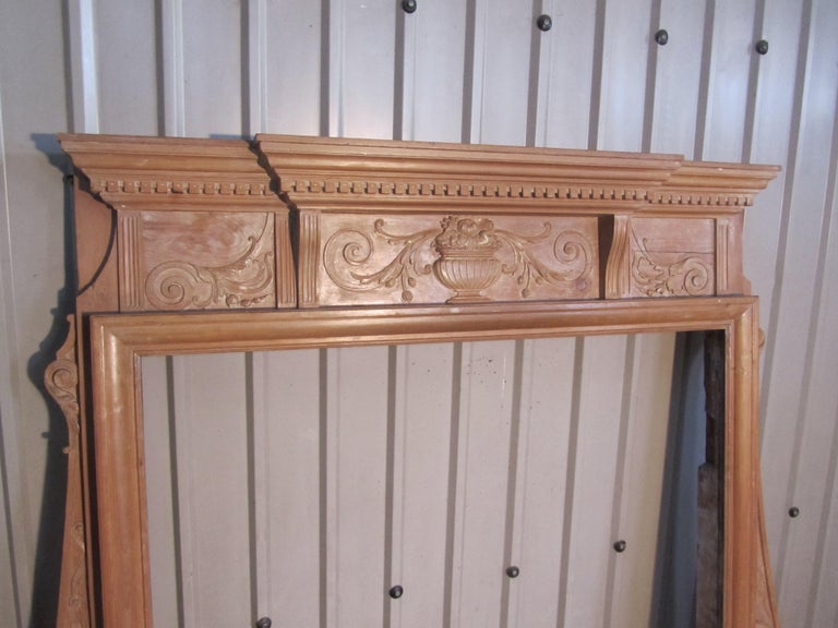 Large Decorative Victorian Pine Fireplace For Sale at 1stDibs