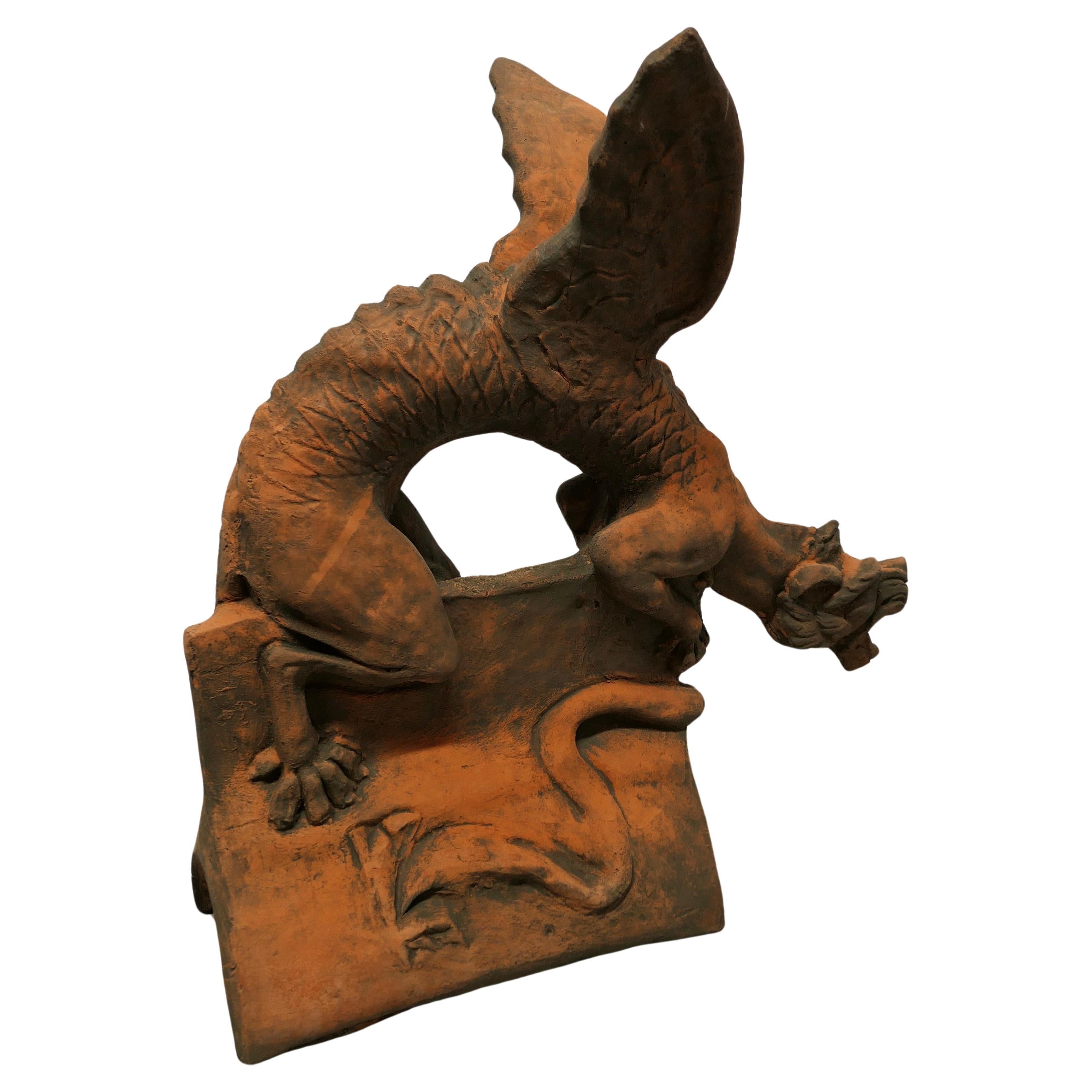 A Large Dragon Roof Ridge Finial For Sale at 1stDibs