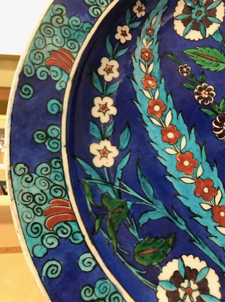 Large Earthenware Charger by Theodore Deck, circa 1870 at 1stDibs