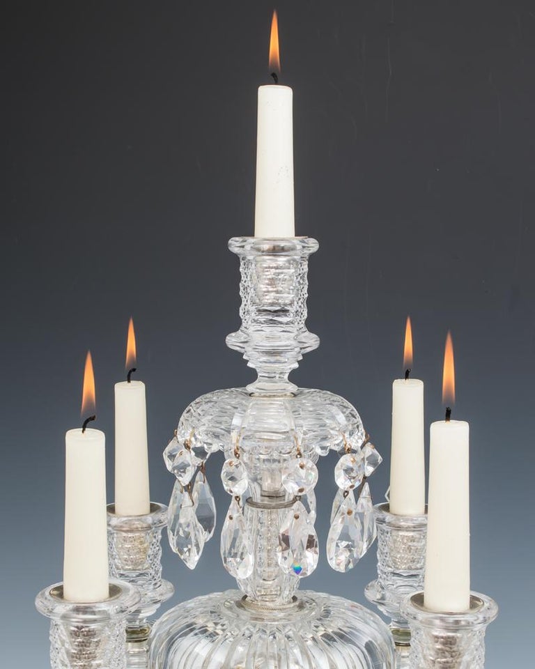 Large Elaborately Cut Single Candelabra by Perry and Co., London For ...