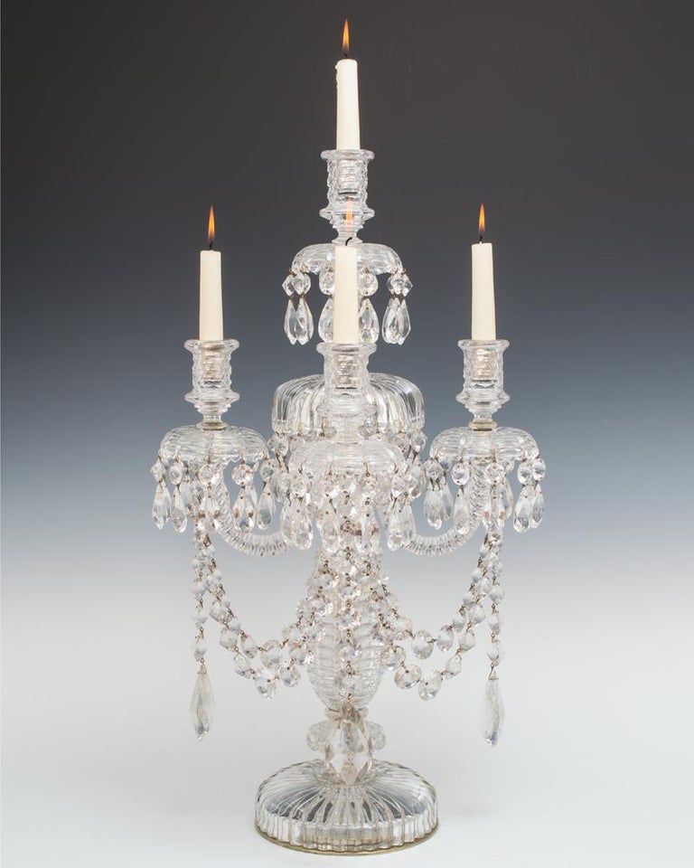 Large Elaborately Cut Single Candelabra by Perry and Co., London For ...