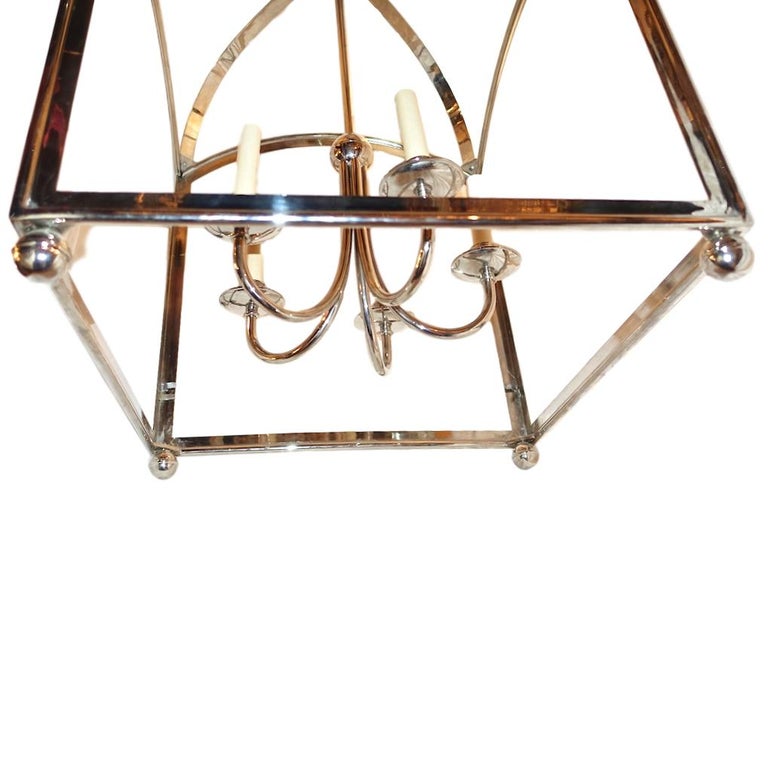 Large English Silver Plated Lantern For Sale at 1stDibs
