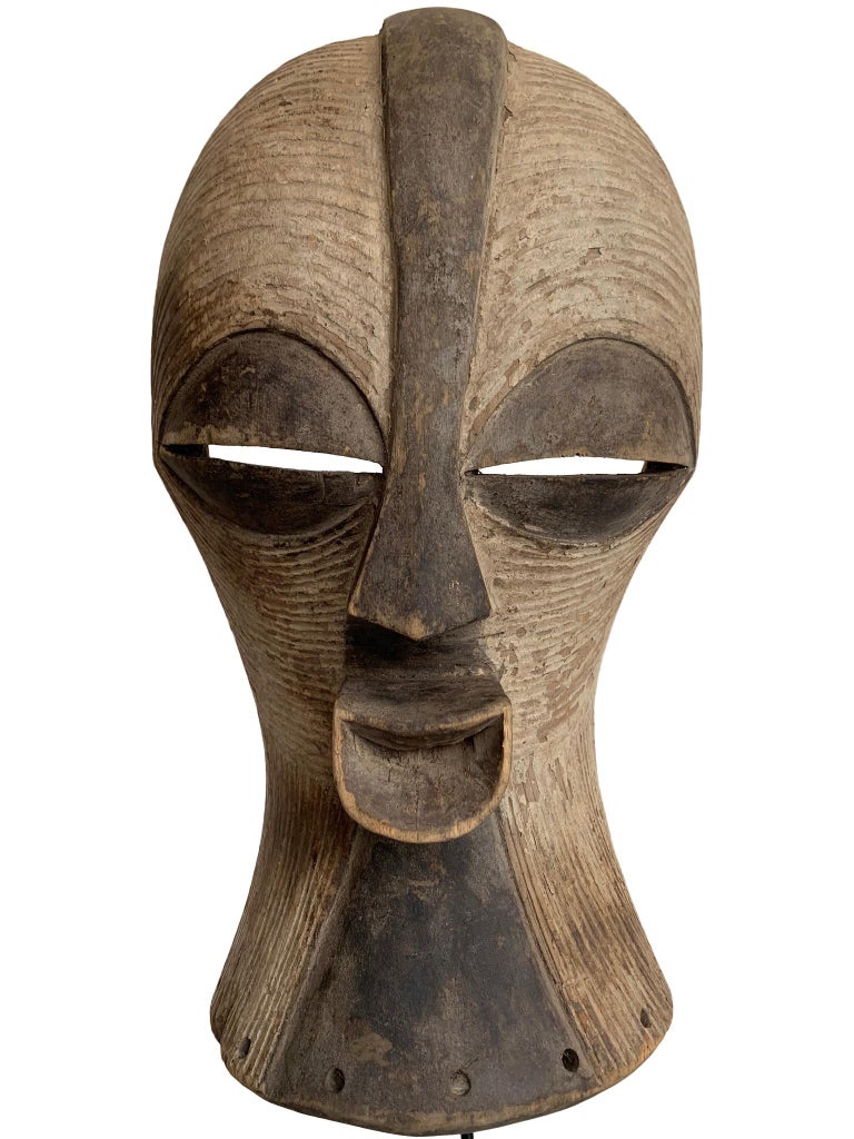 Large Female Songye Kifwebe Carved Ceremonial Wooden Mask For Sale at ...