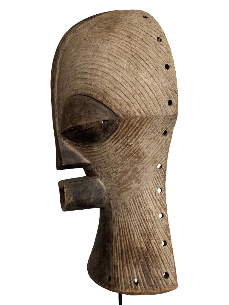Large Female Songye Kifwebe Carved Ceremonial Wooden Mask For Sale at ...