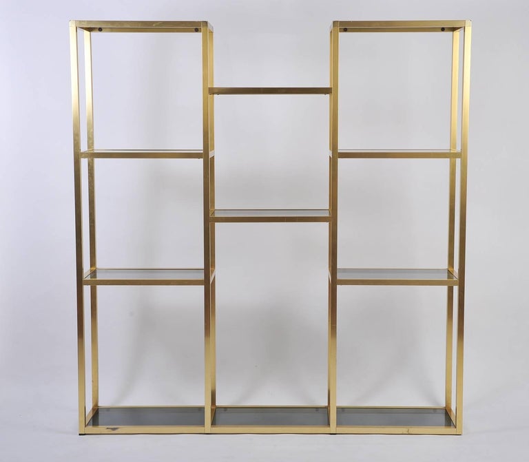 Large French 1970s Brass Bookcase or Etagere at 1stDibs