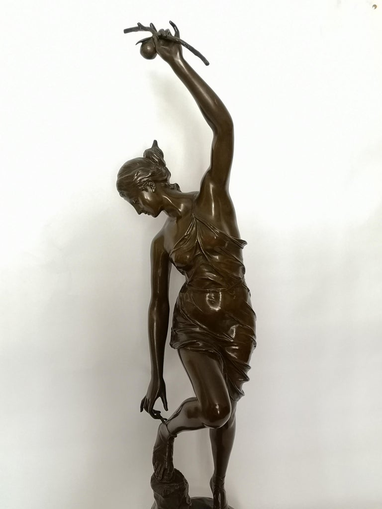 Large French Bronze of Atalante by George Saulo For Sale at 1stDibs
