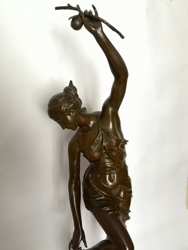 Large French Bronze of Atalante by George Saulo For Sale at 1stDibs