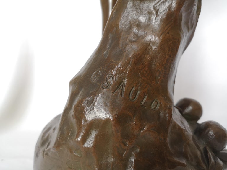 Large French Bronze of Atalante by George Saulo For Sale at 1stDibs