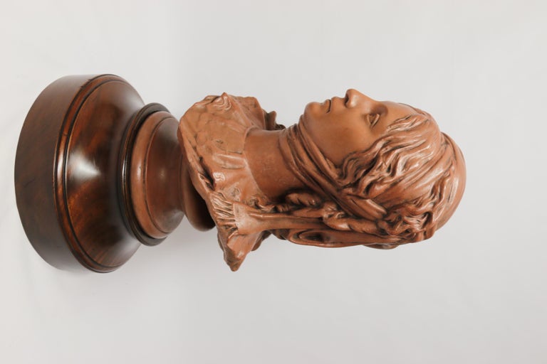 Large French Terracotta Bust of a Beautiful Medieval Maiden, circa 1910 ...