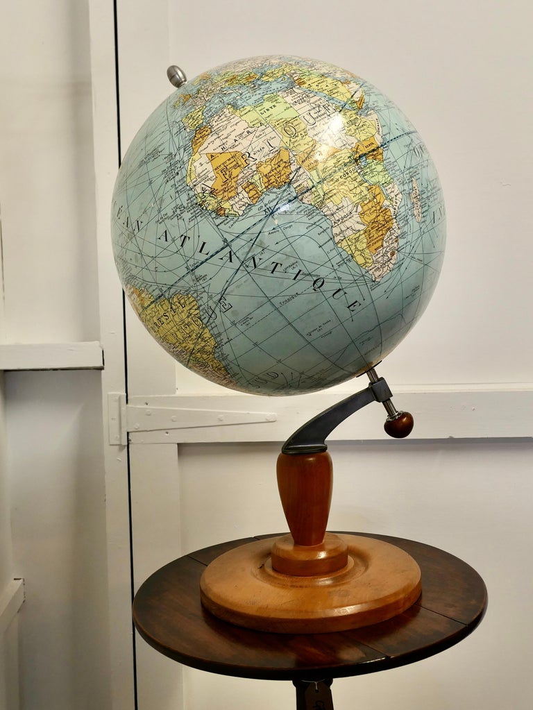 Large French Terrestrial Globe or World Atlas by Girard Et Barrère For ...