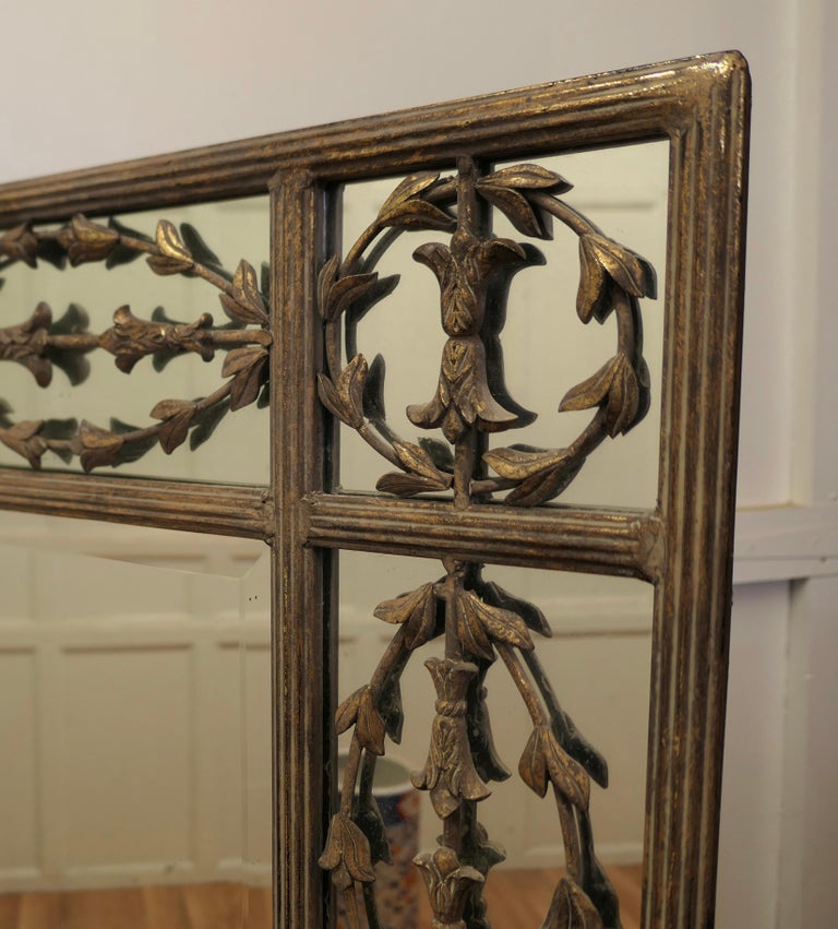 Large Gilded Iron Margin Wall Mirror For Sale at 1stDibs