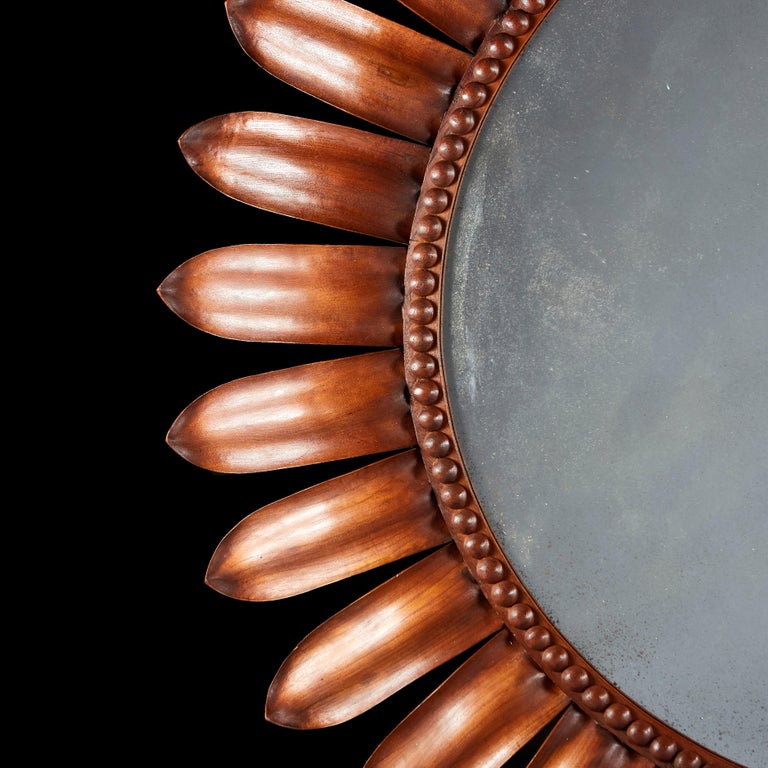 Large Hardwood Daisy Mirror For Sale at 1stDibs