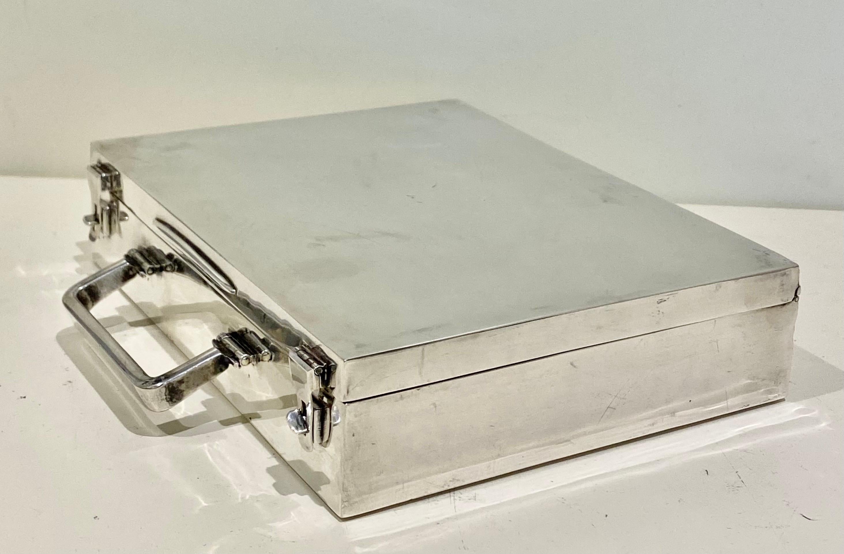 Large Heavy Sterling Silver Box Modelled as a Suitcase by Whalker and ...