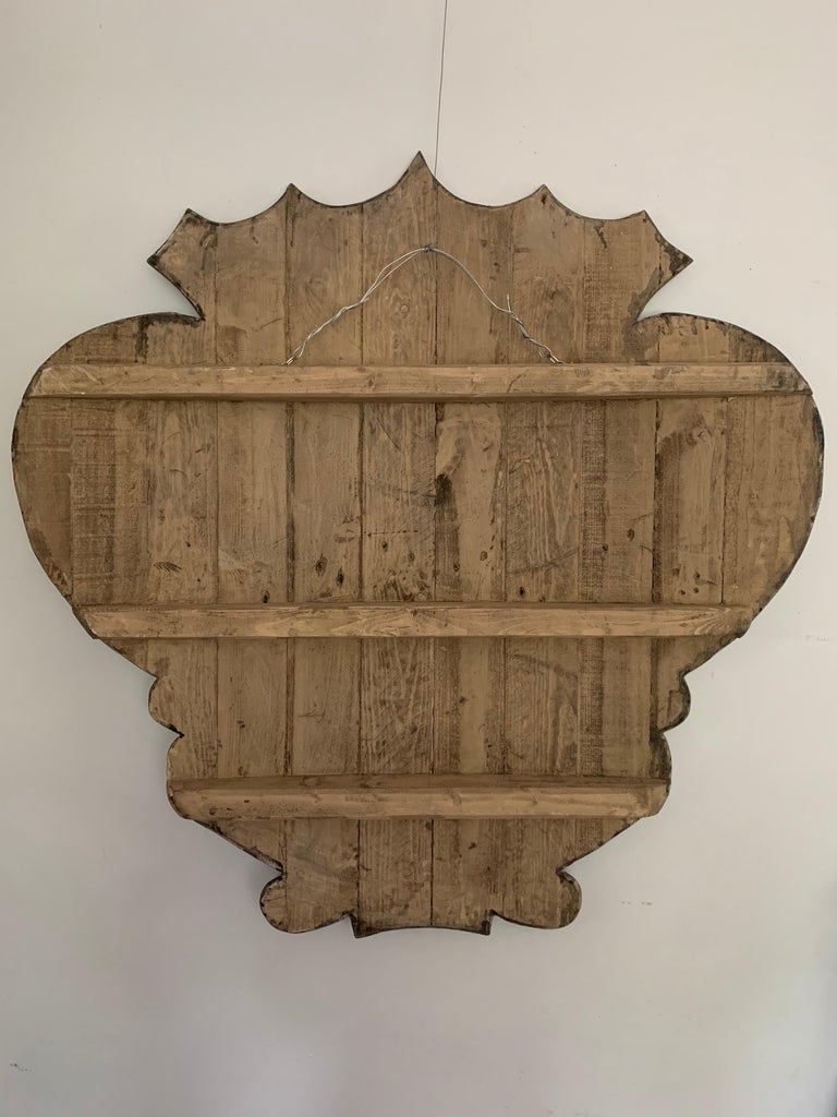 Large Italian Decorative Painted Curved Hanging Shield For Sale at ...