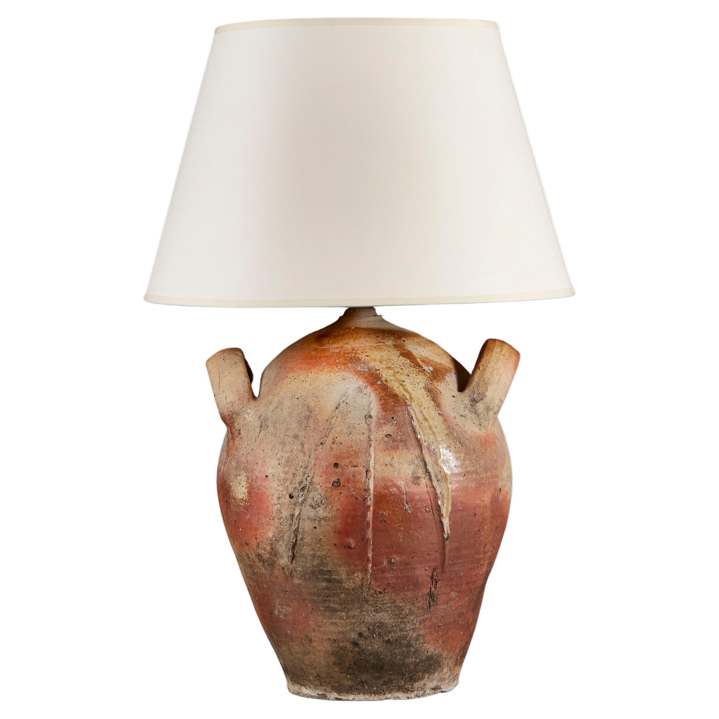 Bronze Vase Lamp with Handles For Sale at 1stDibs
