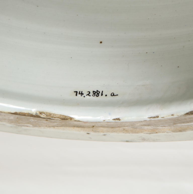 Large Japanese Blue and White Covered Vase with Pheasant and Flower ...