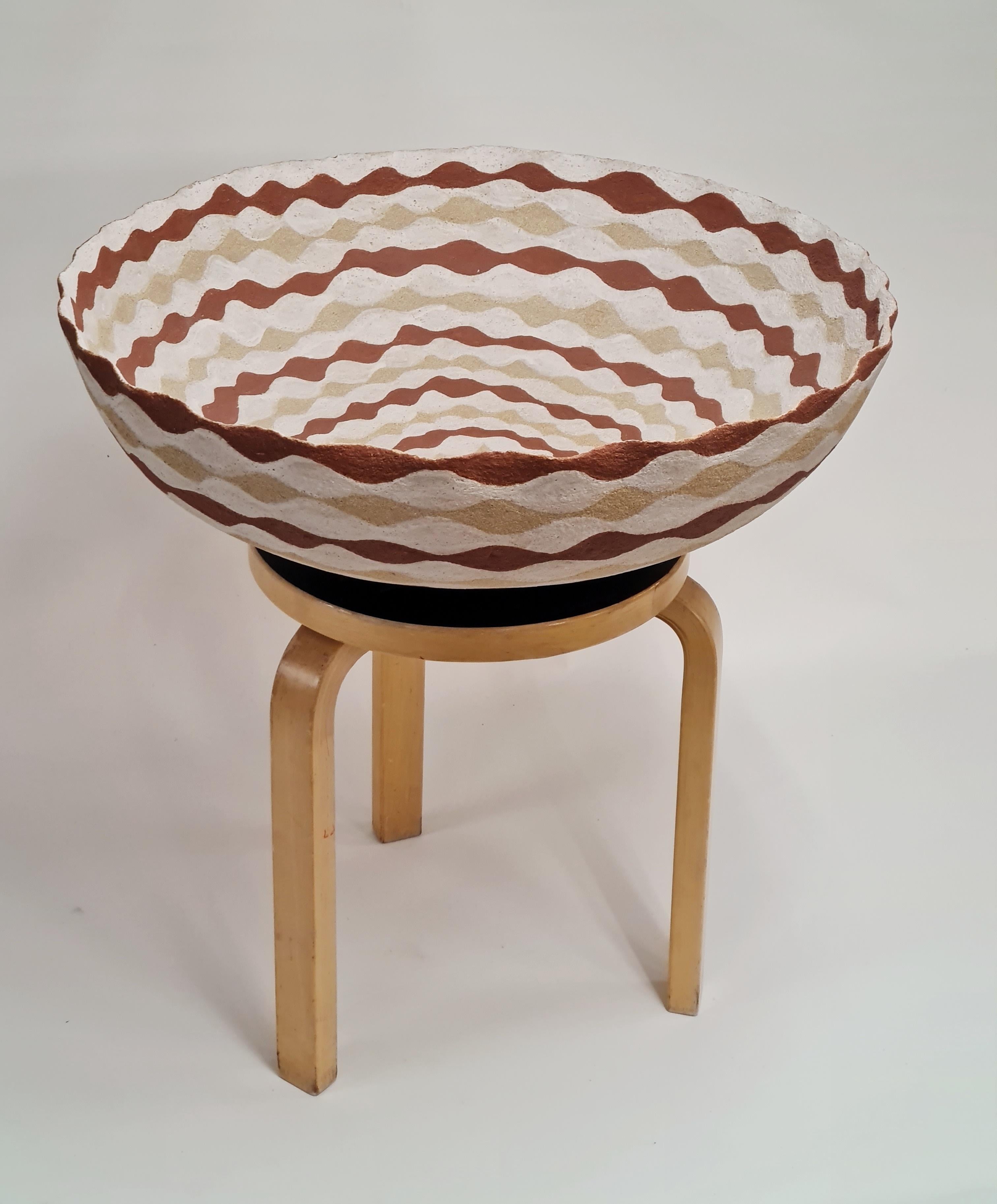 A Large Kati Tuominen-Niittylä Ceramic Art Dish, Morocco Series 3, Earthy Tones For Sale at 1stDibs