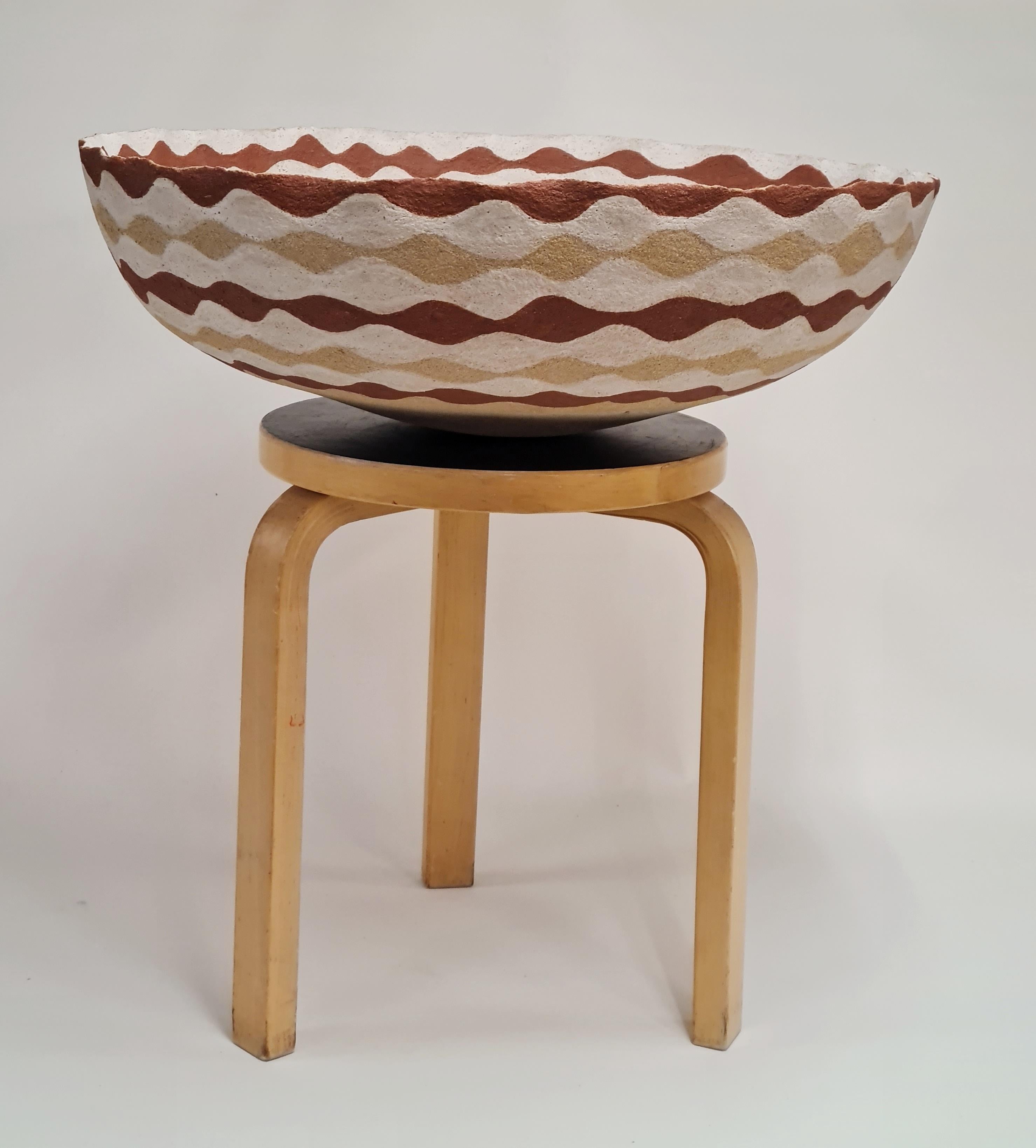 A Large Kati Tuominen-Niittylä Ceramic Art Dish, Morocco Series 3, Earthy Tones For Sale at 1stDibs